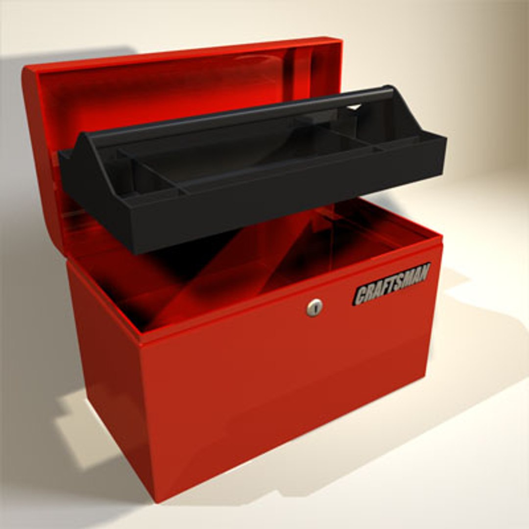 3d Model Red Tool Box 01