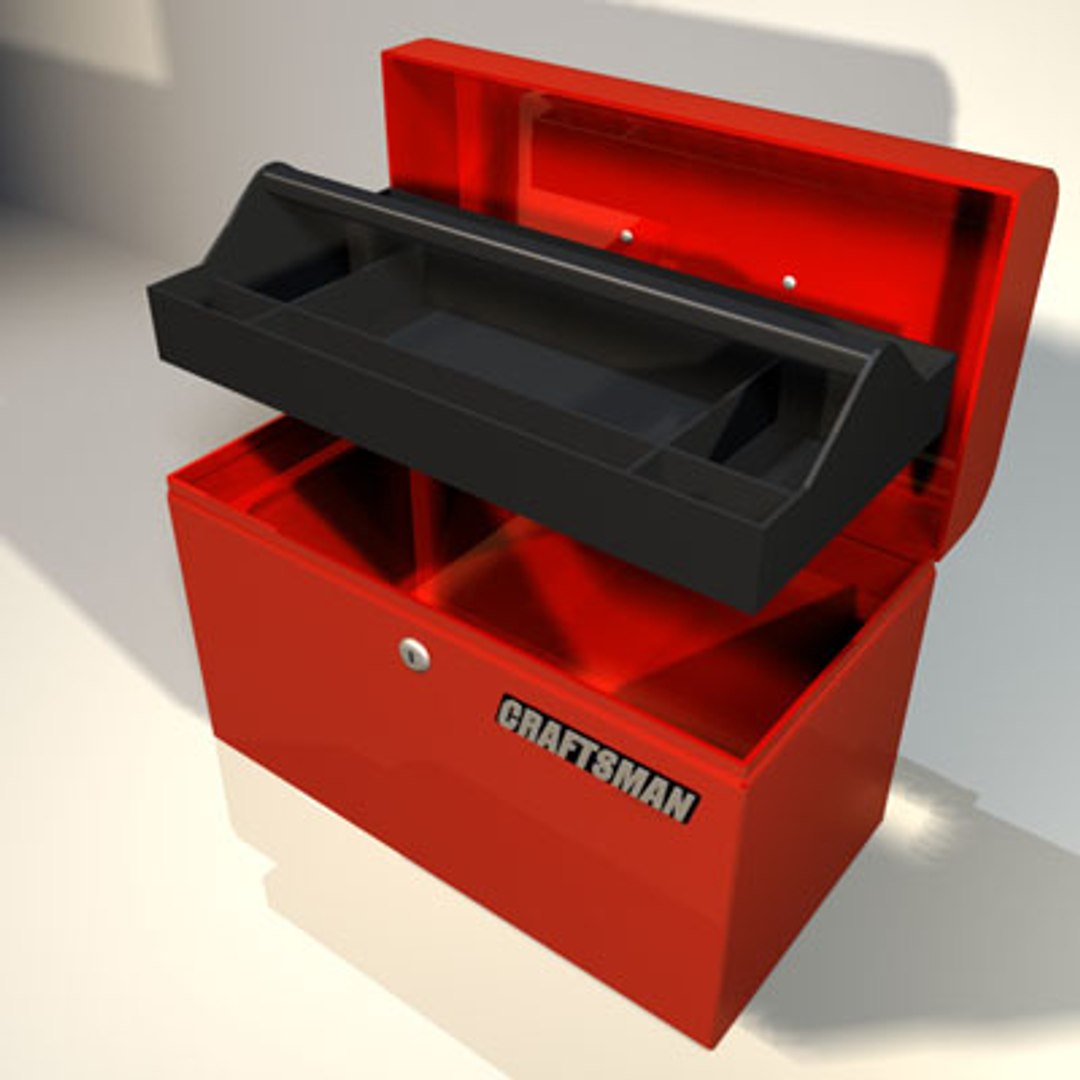 3d Model Red Tool Box 01