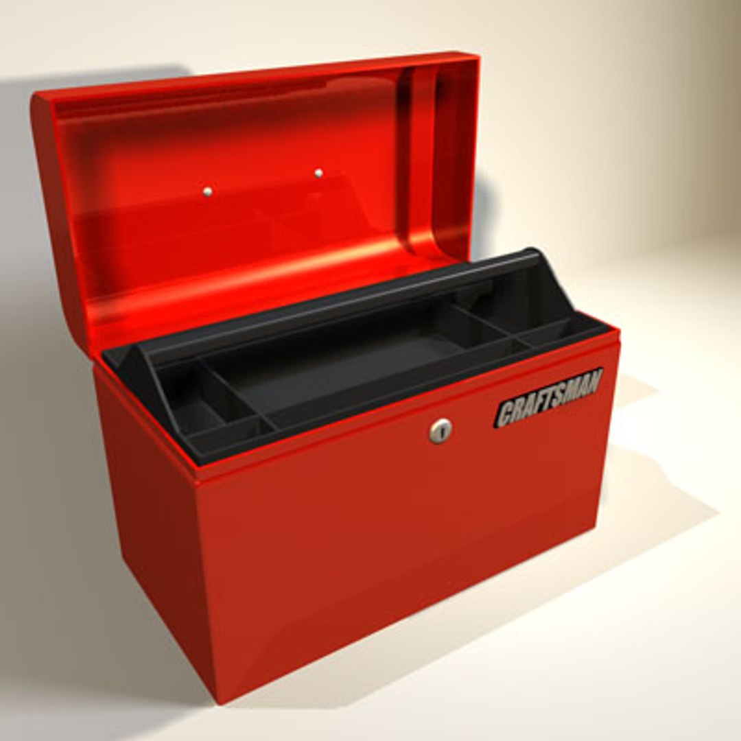 3d Model Red Tool Box 01
