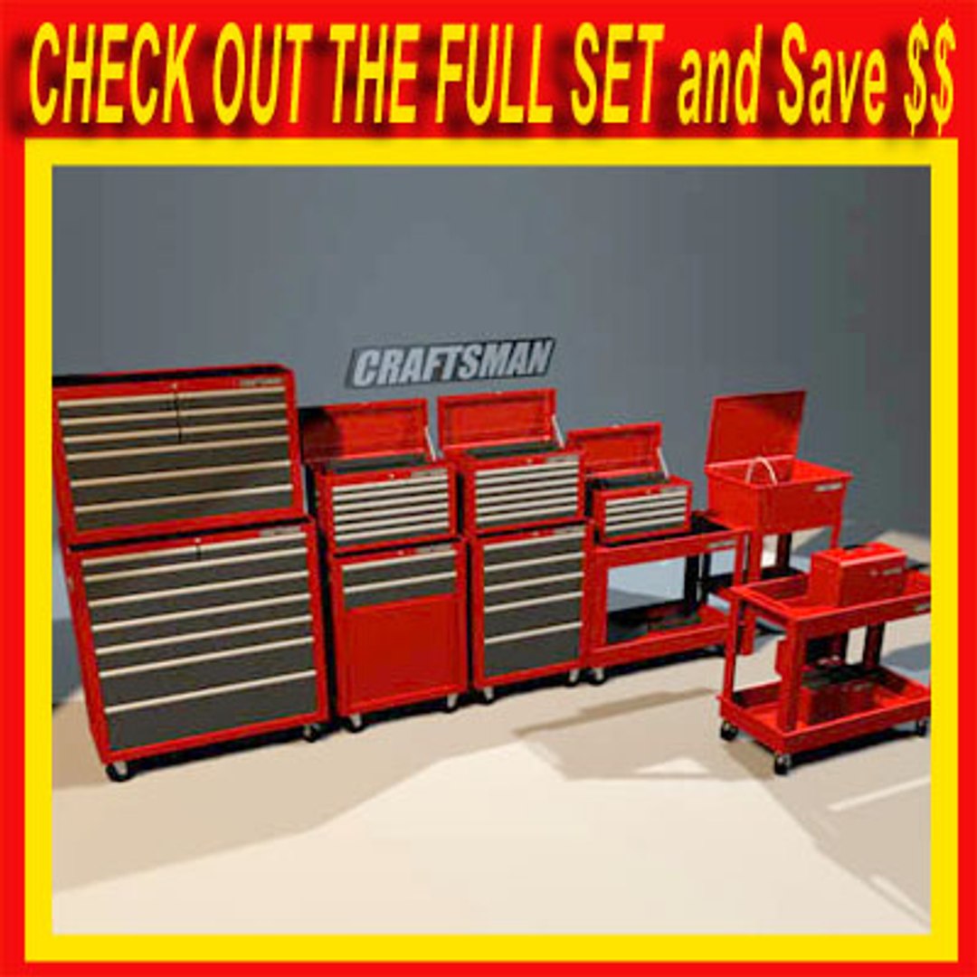 3d Model Red Tool Box 01