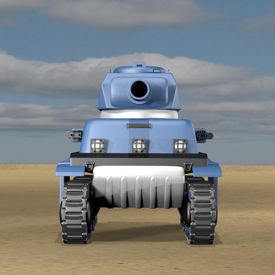 3D Cartoon Tank - TurboSquid 1514807