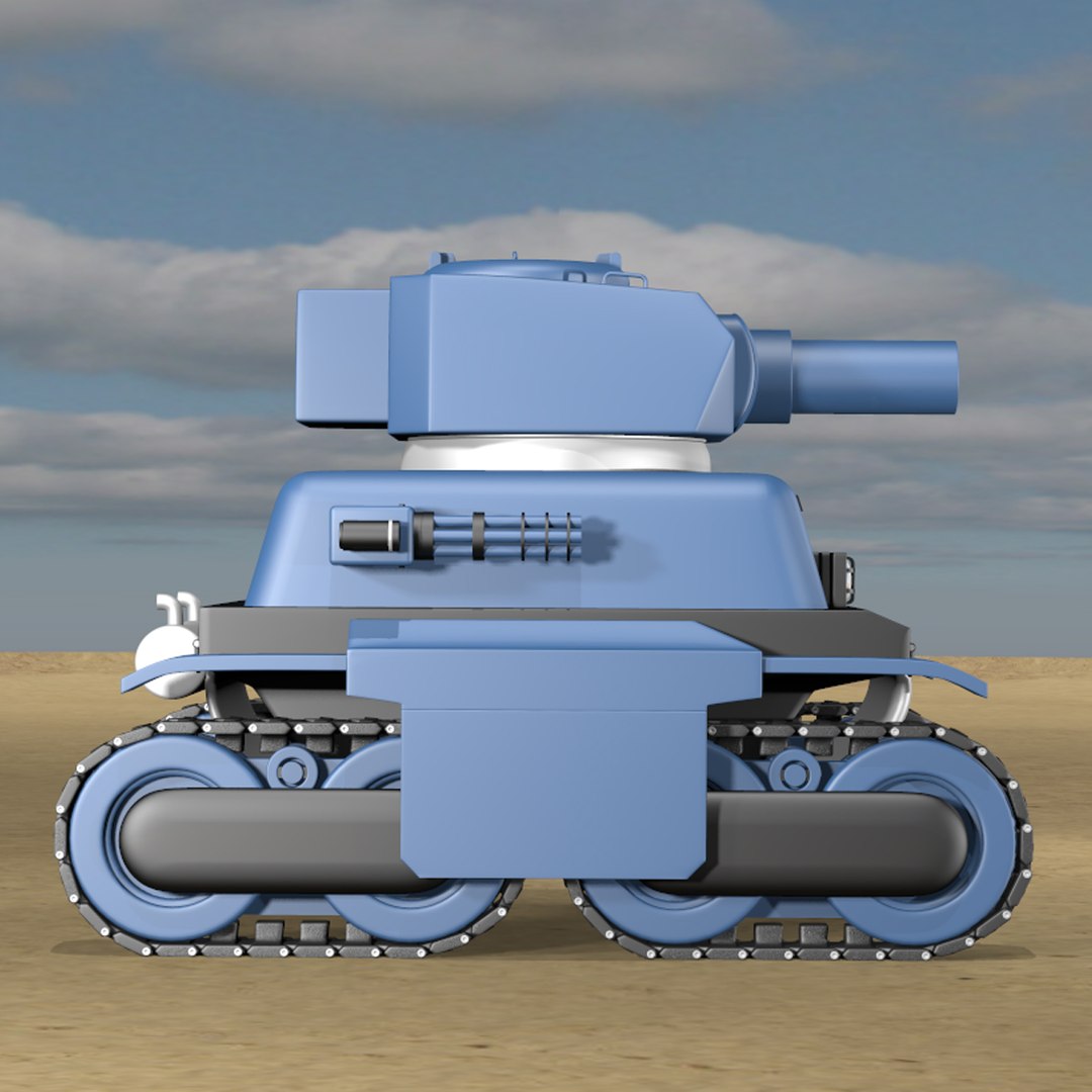 3D Cartoon Tank - TurboSquid 1514807