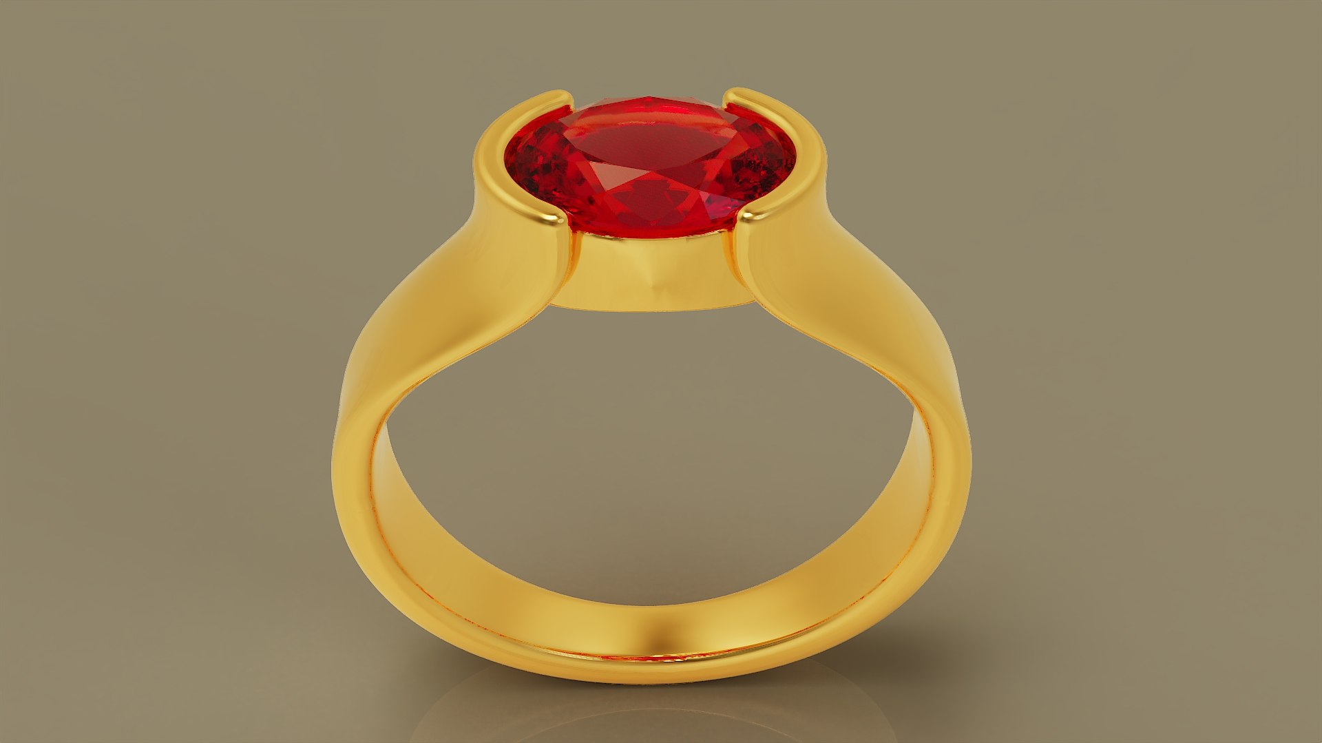 Free Half Bezel Set Oval Shape Diamond Solitaire Ring 3D Model ...