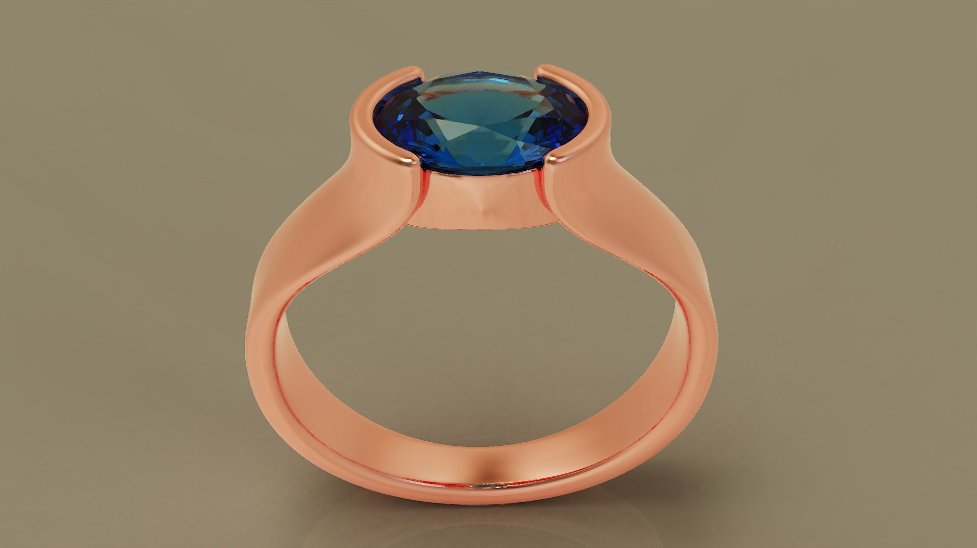 Free Half Bezel Set Oval Shape Diamond Solitaire Ring 3D Model ...