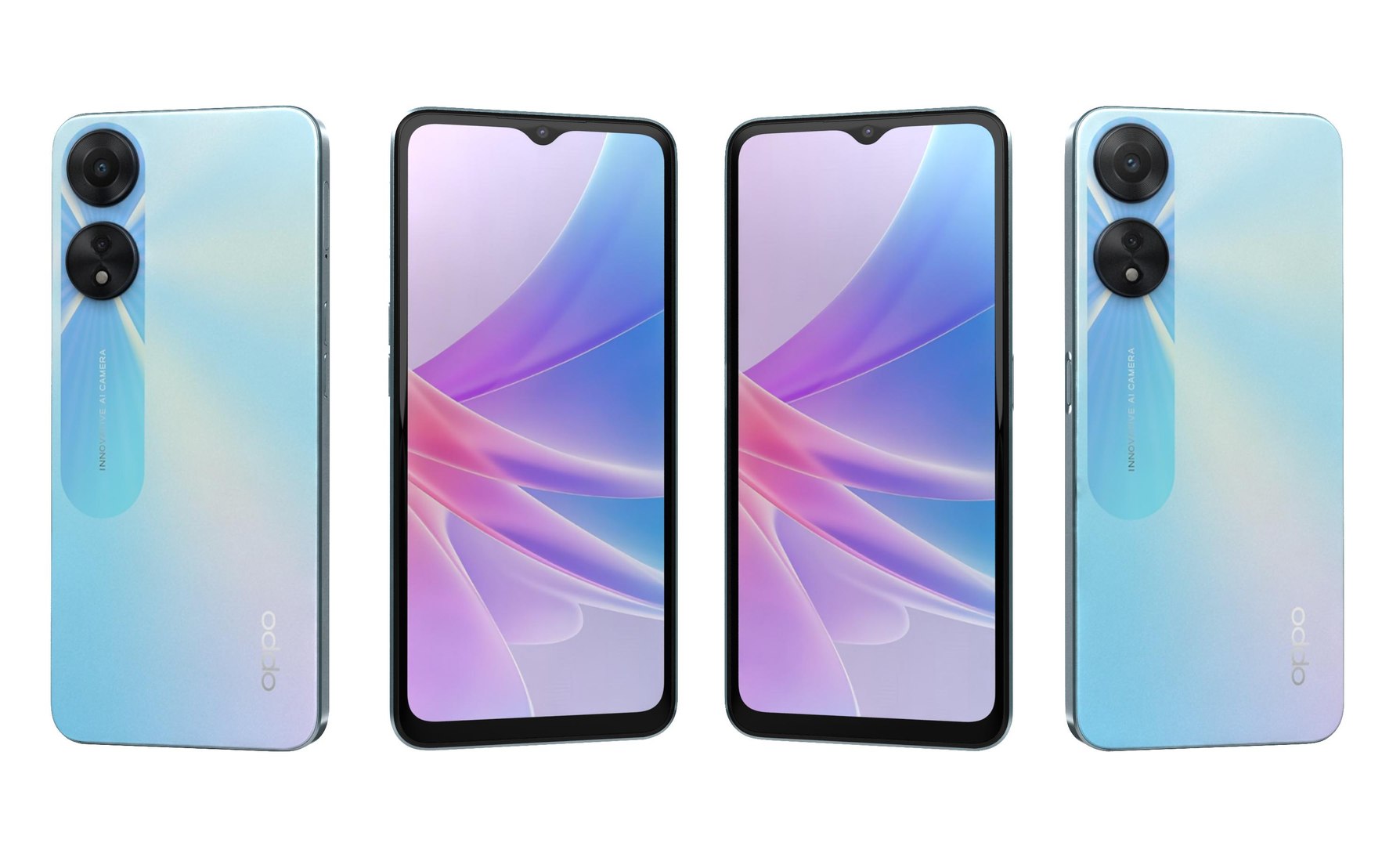 Oppo A58 Blue 3D model - TurboSquid 1997793