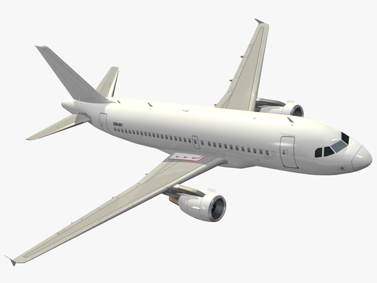 airbus a319-114 generic white 3d model