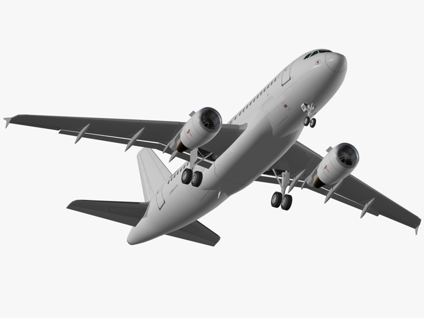 airbus a319-114 generic white 3d model