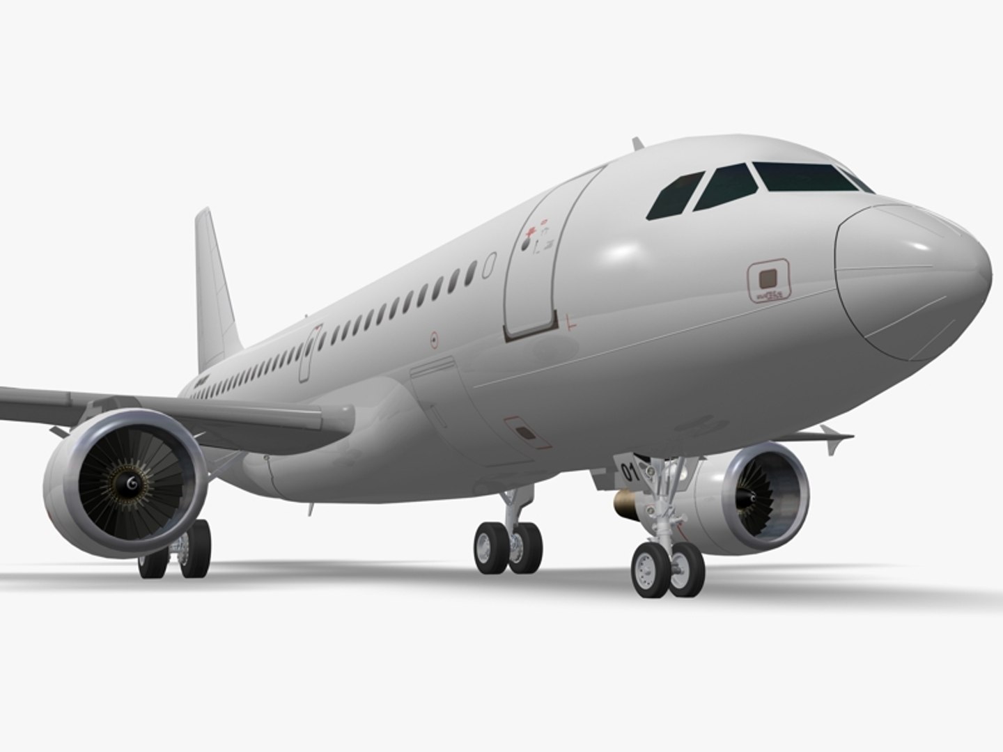 airbus a319-114 generic white 3d model