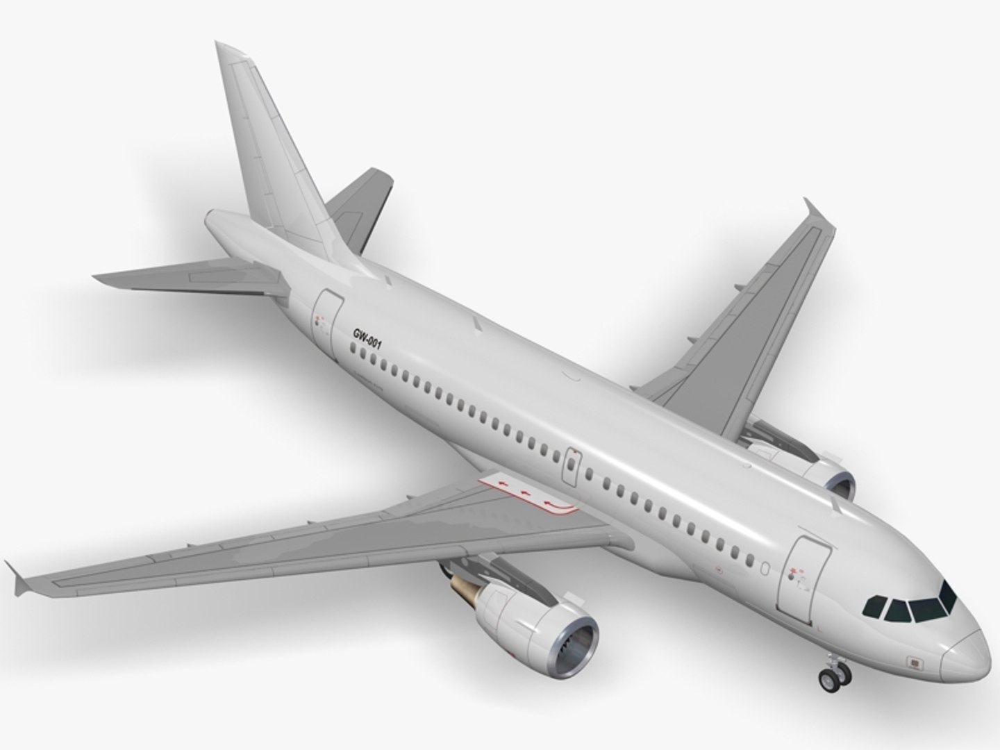 airbus a319-114 generic white 3d model