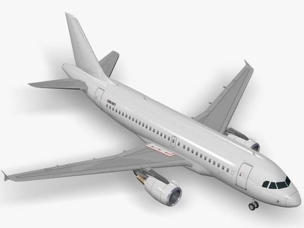 airbus a319-114 generic white 3d model