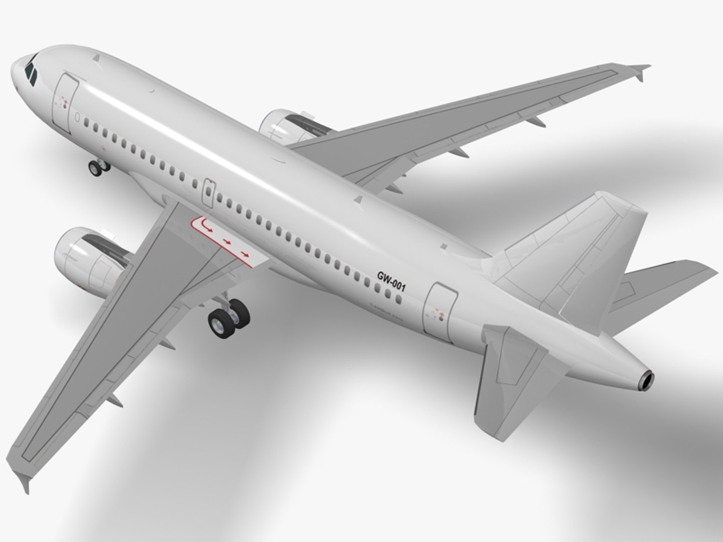 airbus a319-114 generic white 3d model