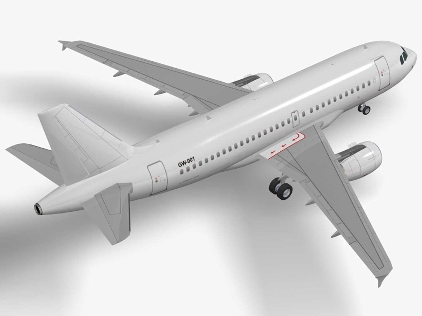 airbus a319-114 generic white 3d model