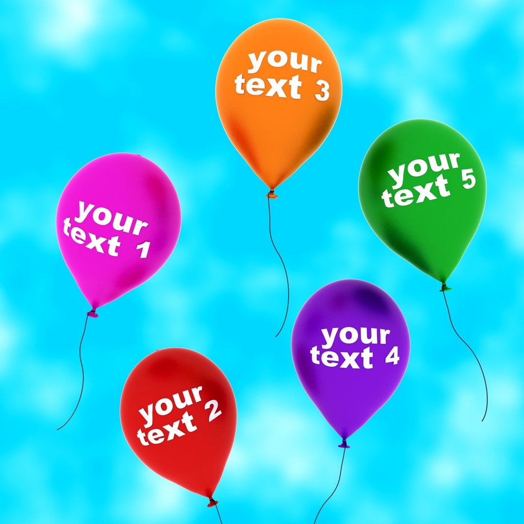 Balloons with Slogans 3D model - TurboSquid 1717725