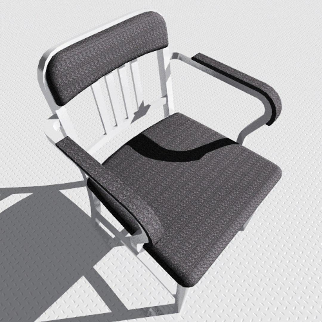 3d navy armchair designed