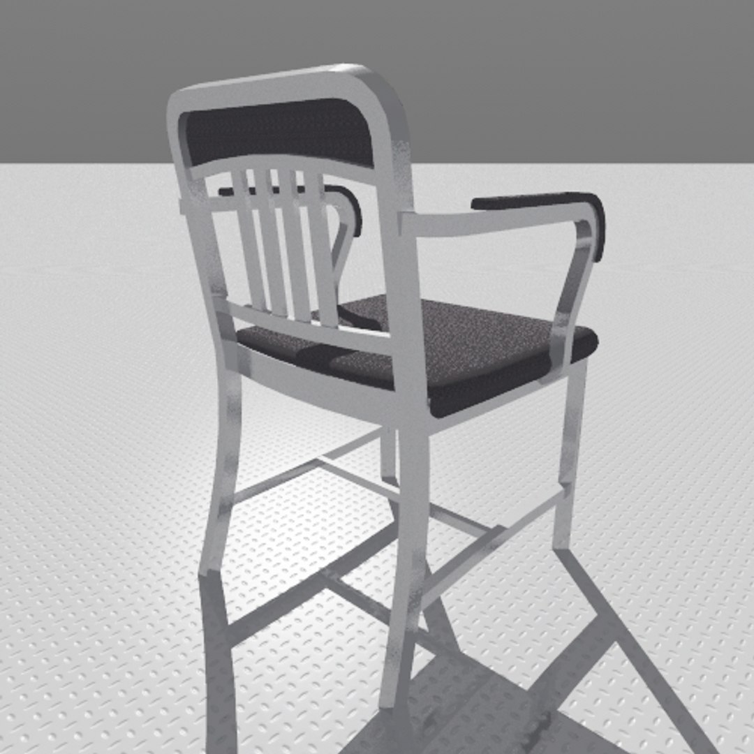 3d navy armchair designed
