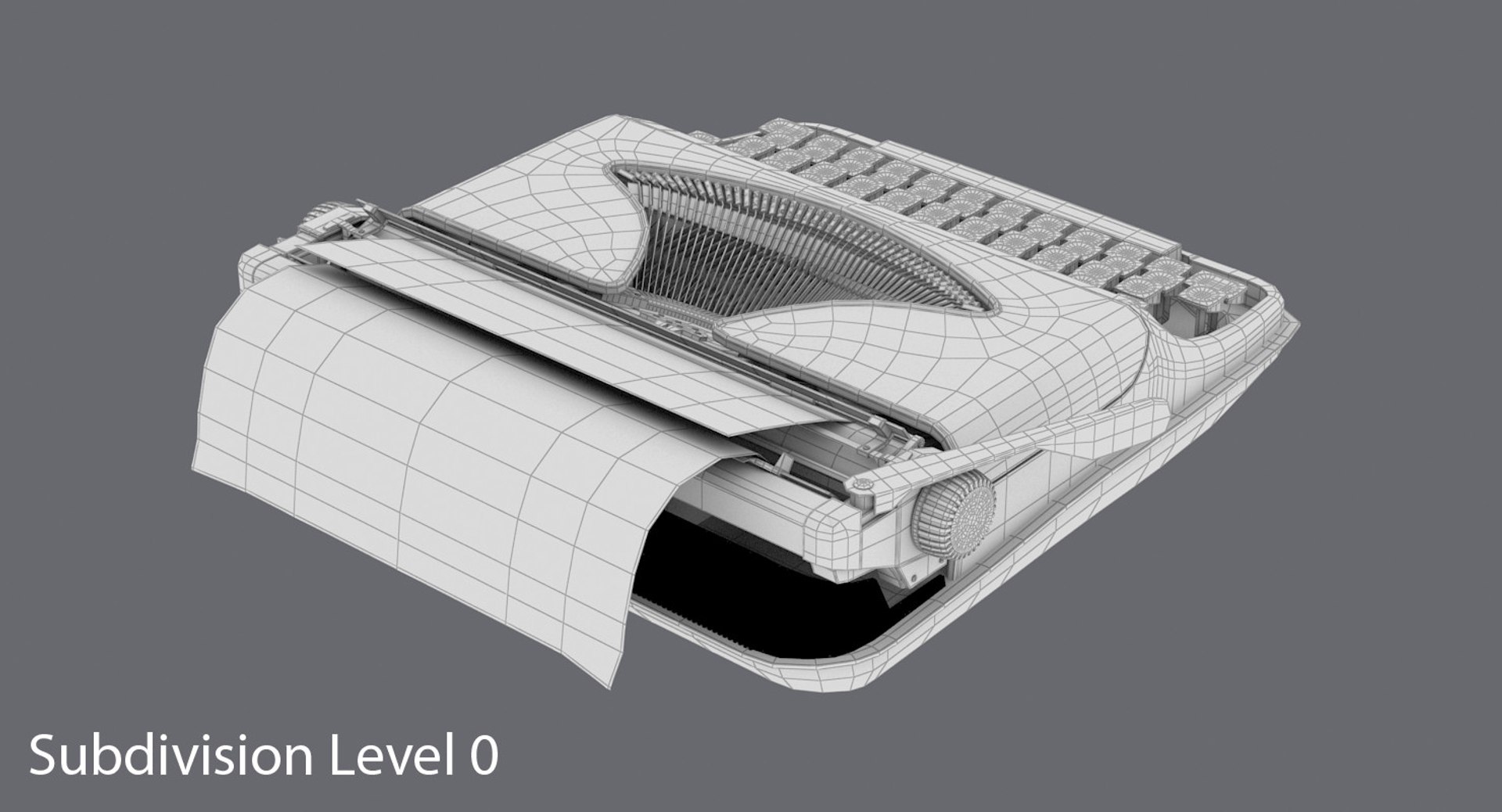 3d Vintage Typewriter Model