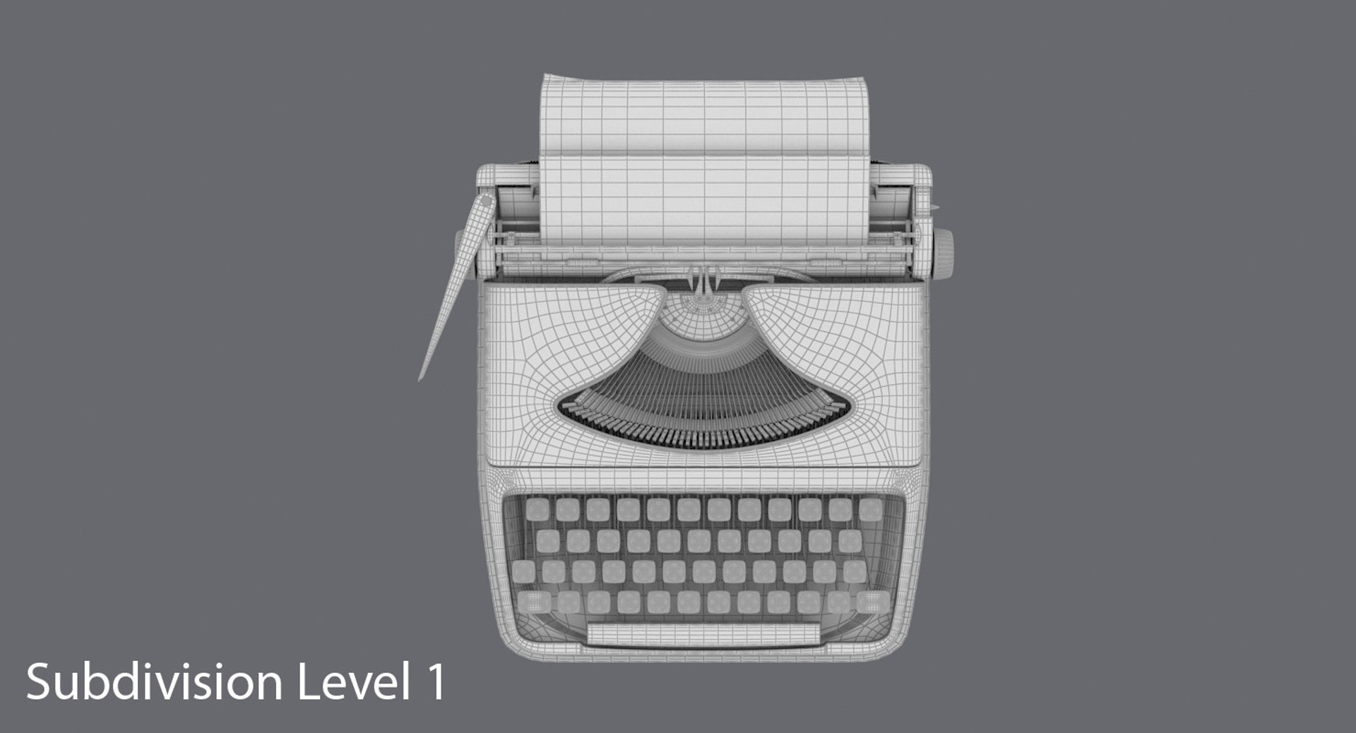 3d Vintage Typewriter Model