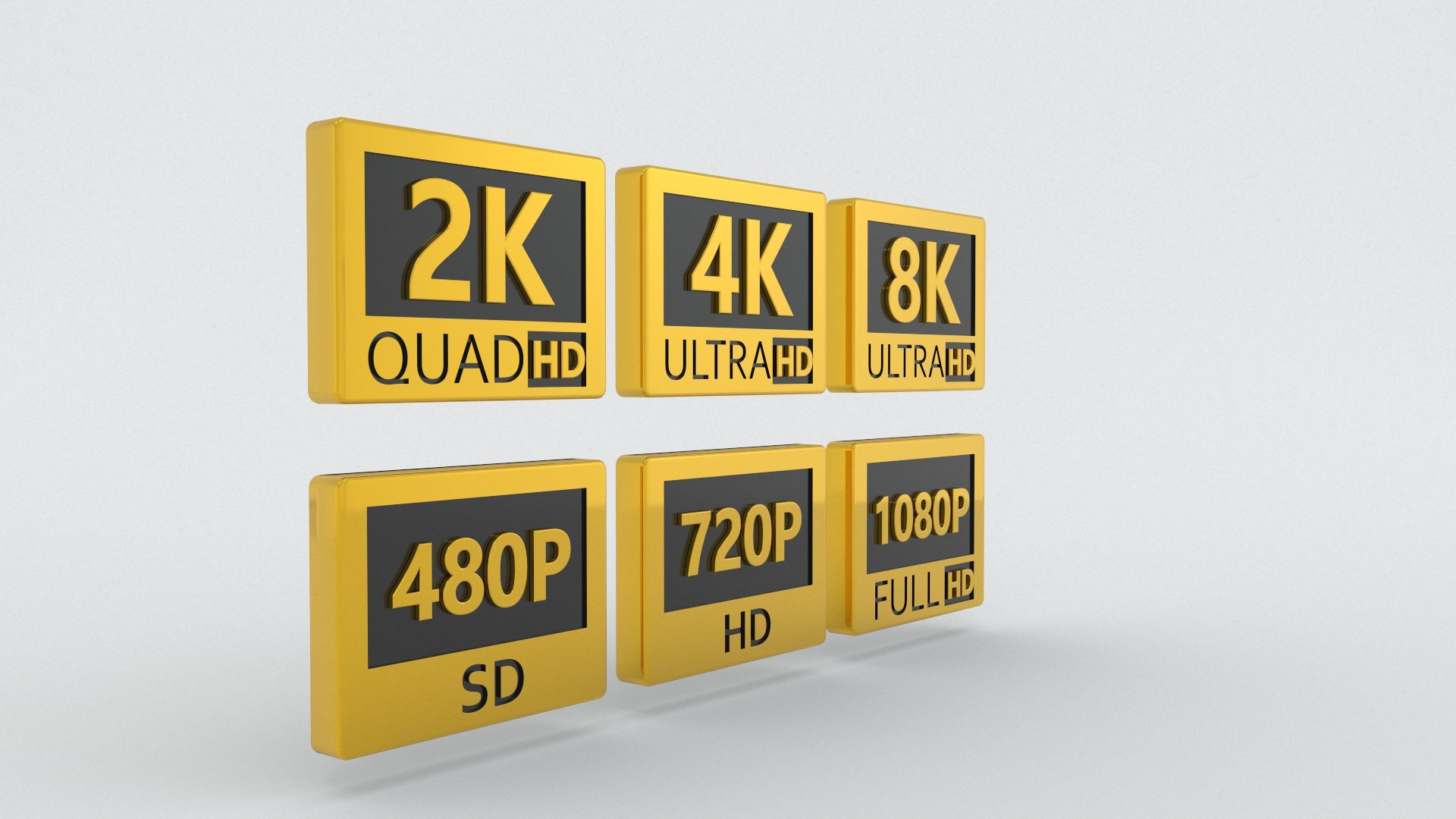 Different Video Size Resolutions 3D Model - TurboSquid 1791469