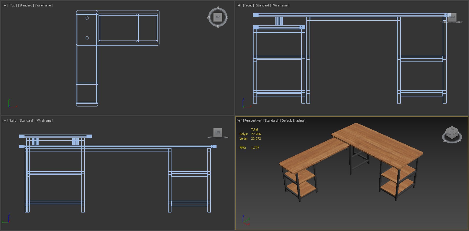 3D Modern Office Workstation Table - TurboSquid 2166279