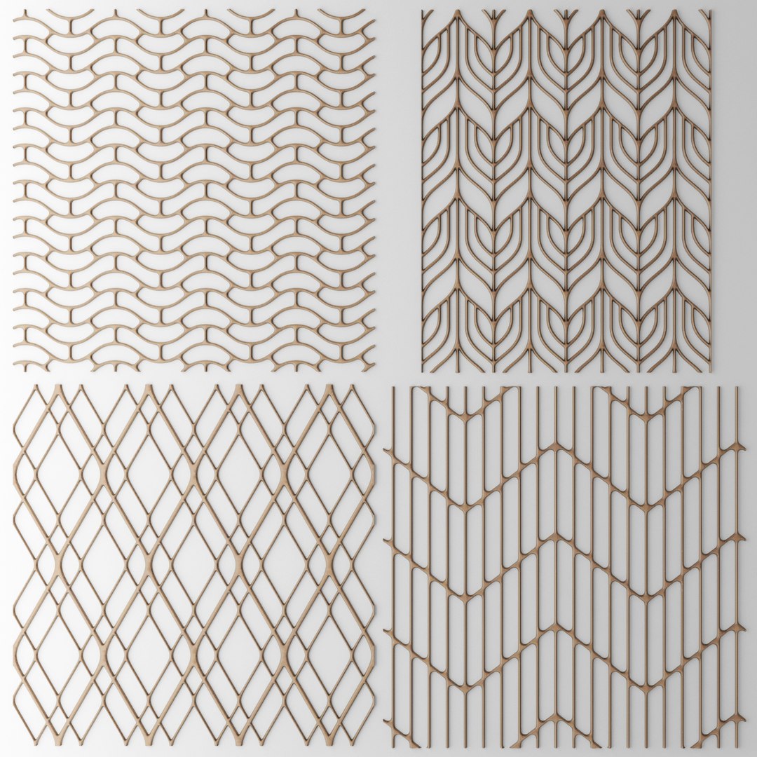 set panel lattice grille 3d model