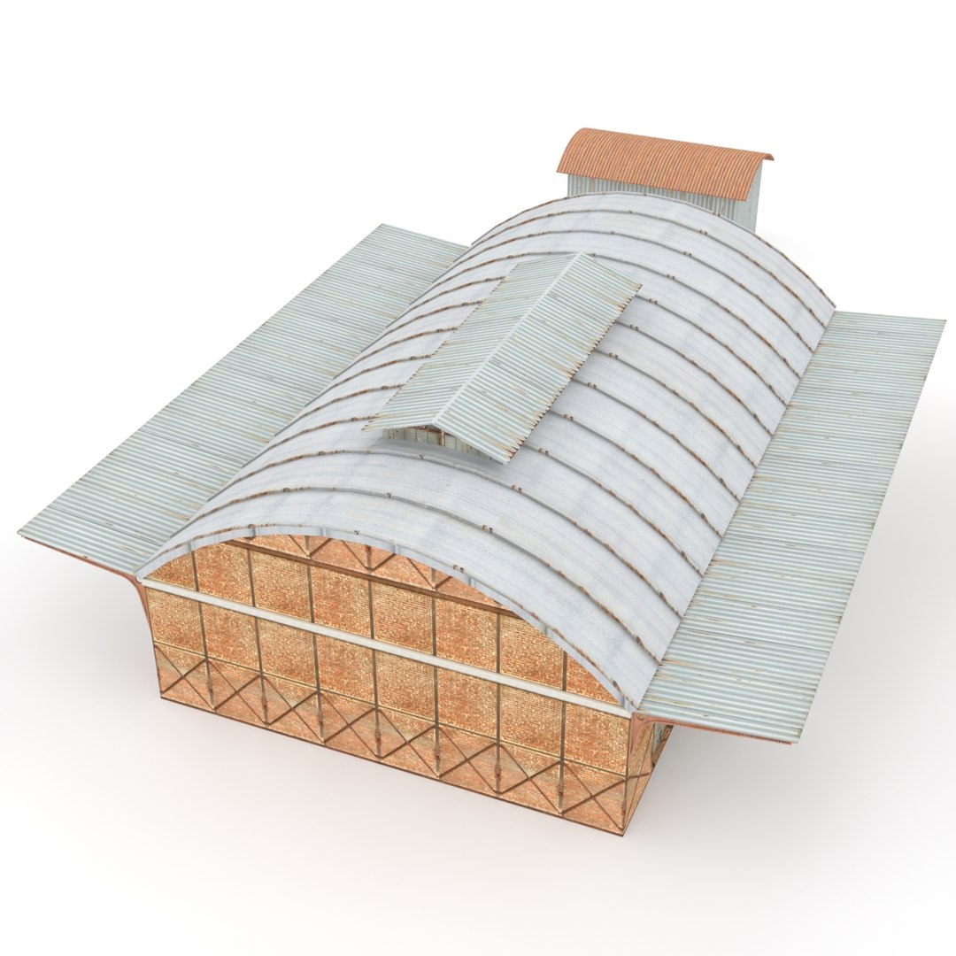 3d Industrial Railway Buildings Model