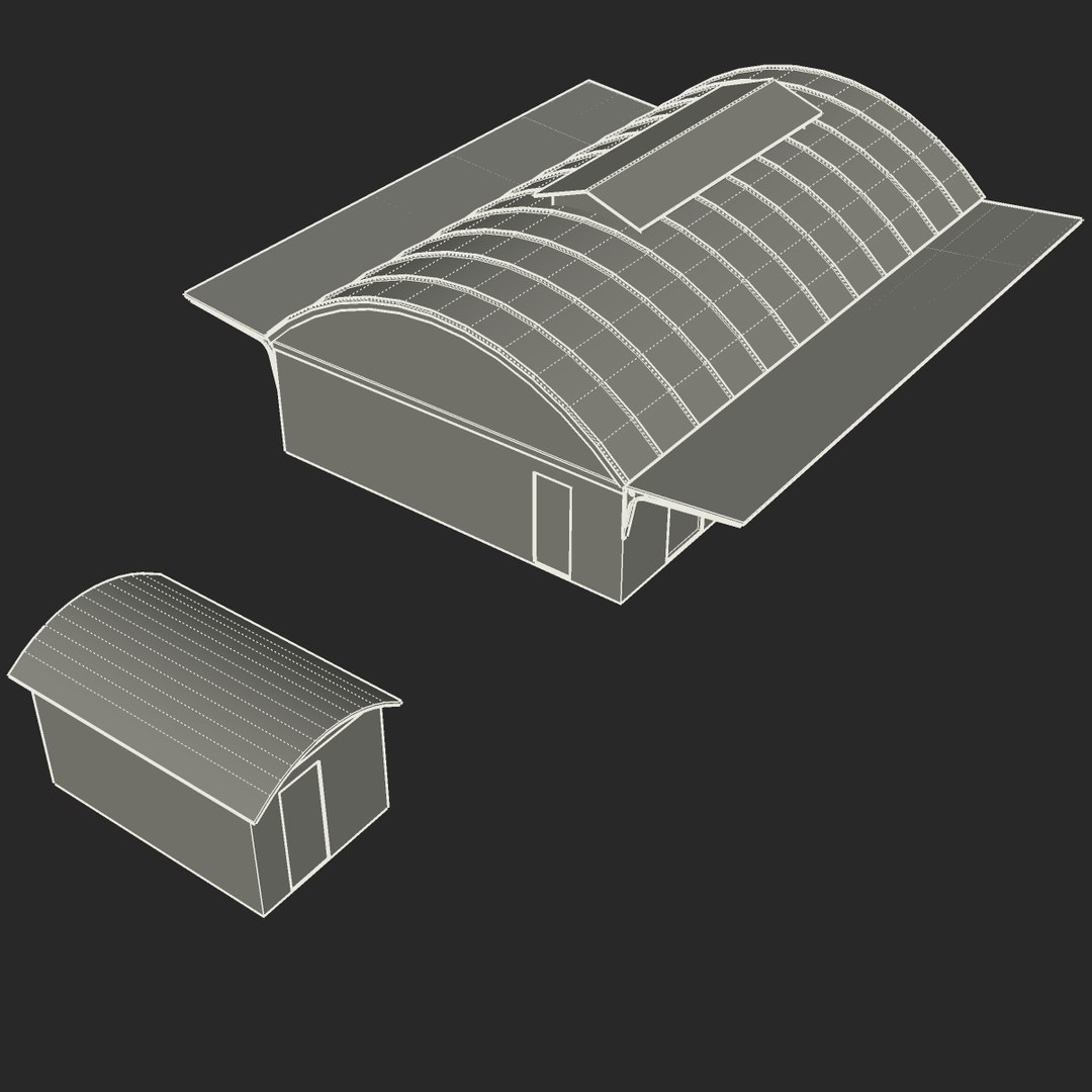 3d Industrial Railway Buildings Model