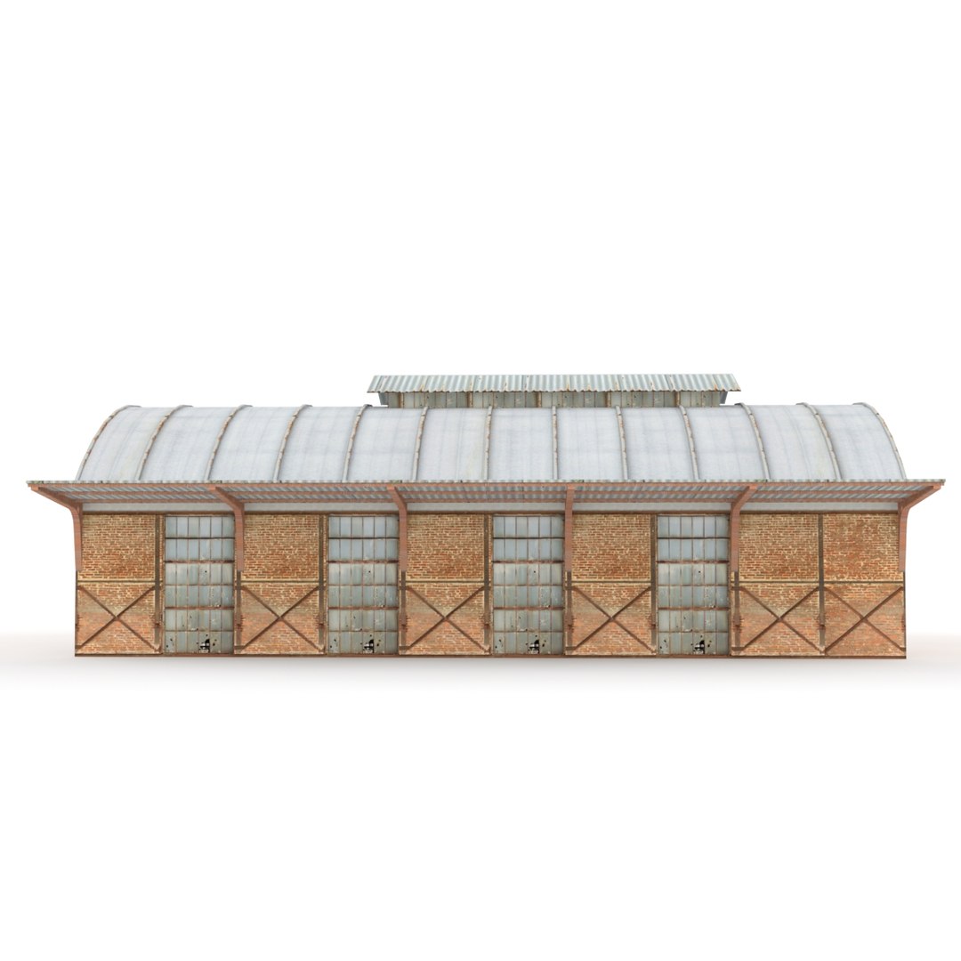 3d Industrial Railway Buildings Model