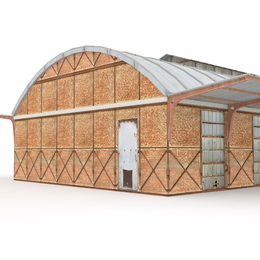 3d Industrial Railway Buildings Model