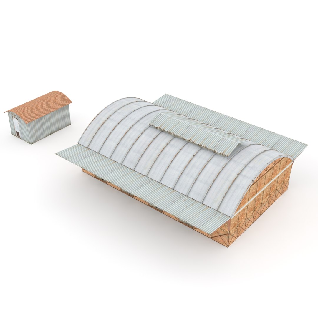 3d Industrial Railway Buildings Model