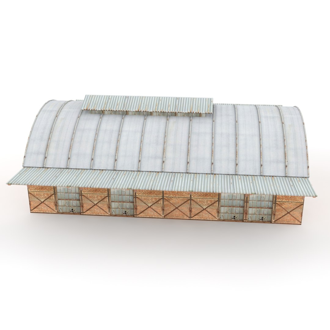 3d Industrial Railway Buildings Model