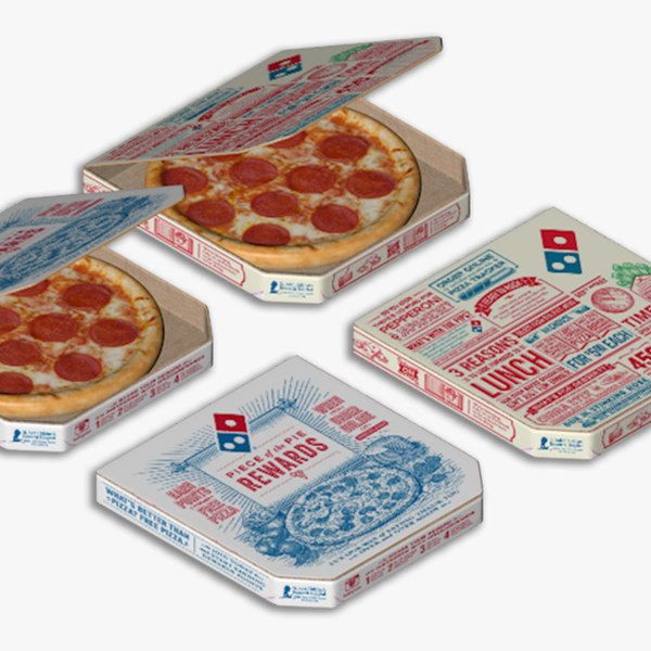 2 Dominos Pizza Boxes 3D 모델 - TurboSquid 1942491