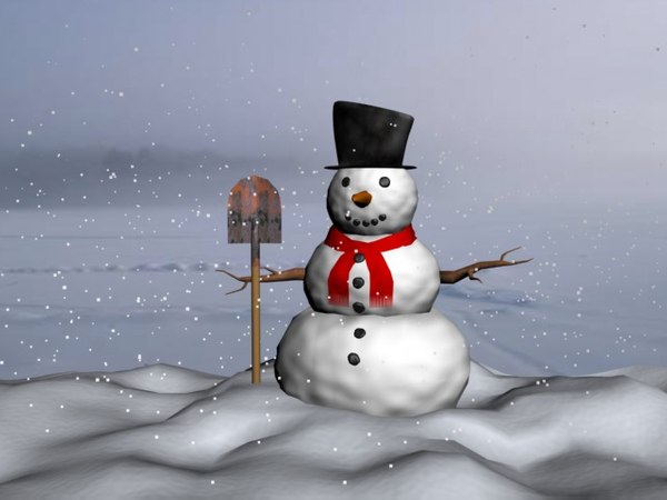 snowman snowing 3d max