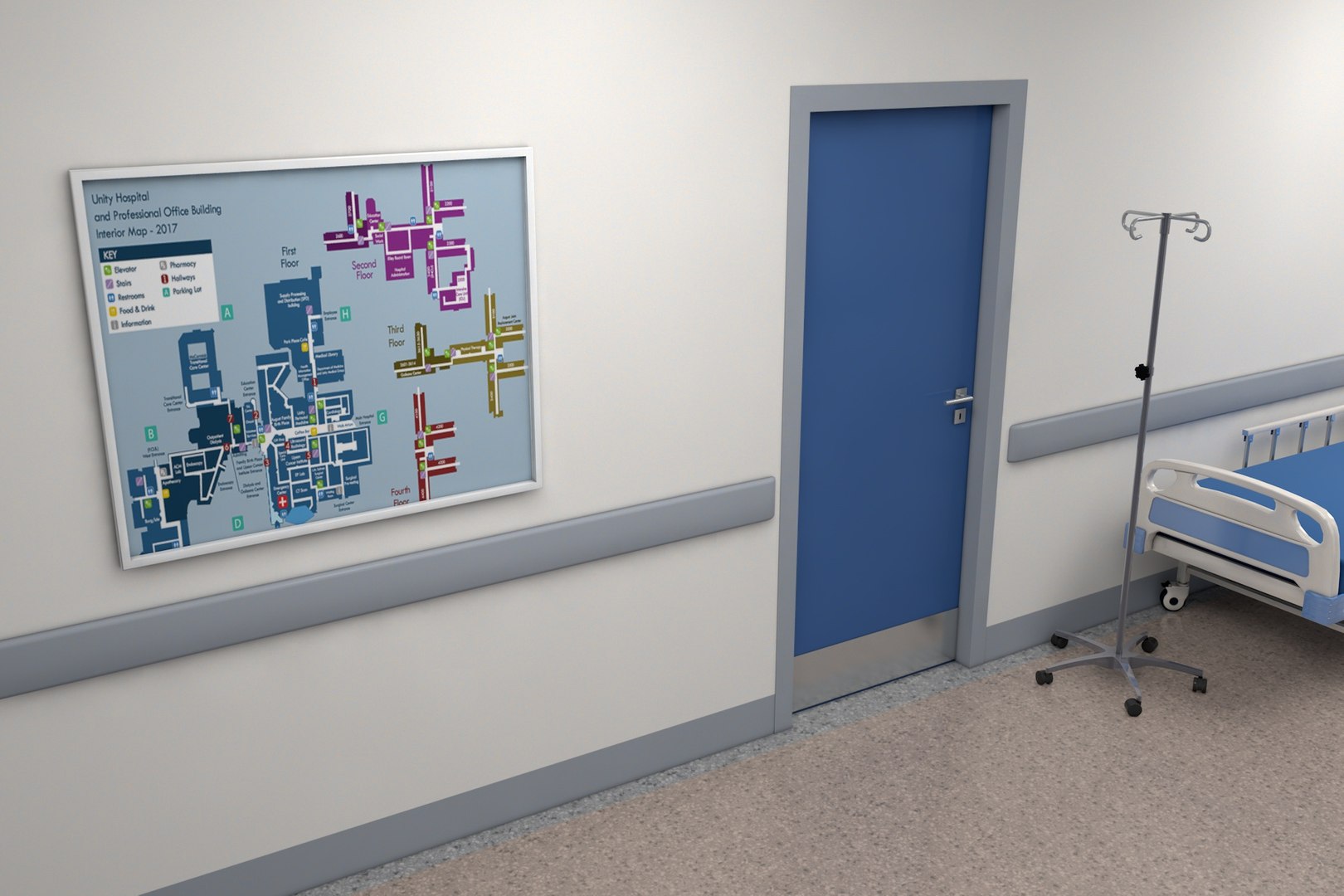 Hospital Hall Model - TurboSquid 1432059