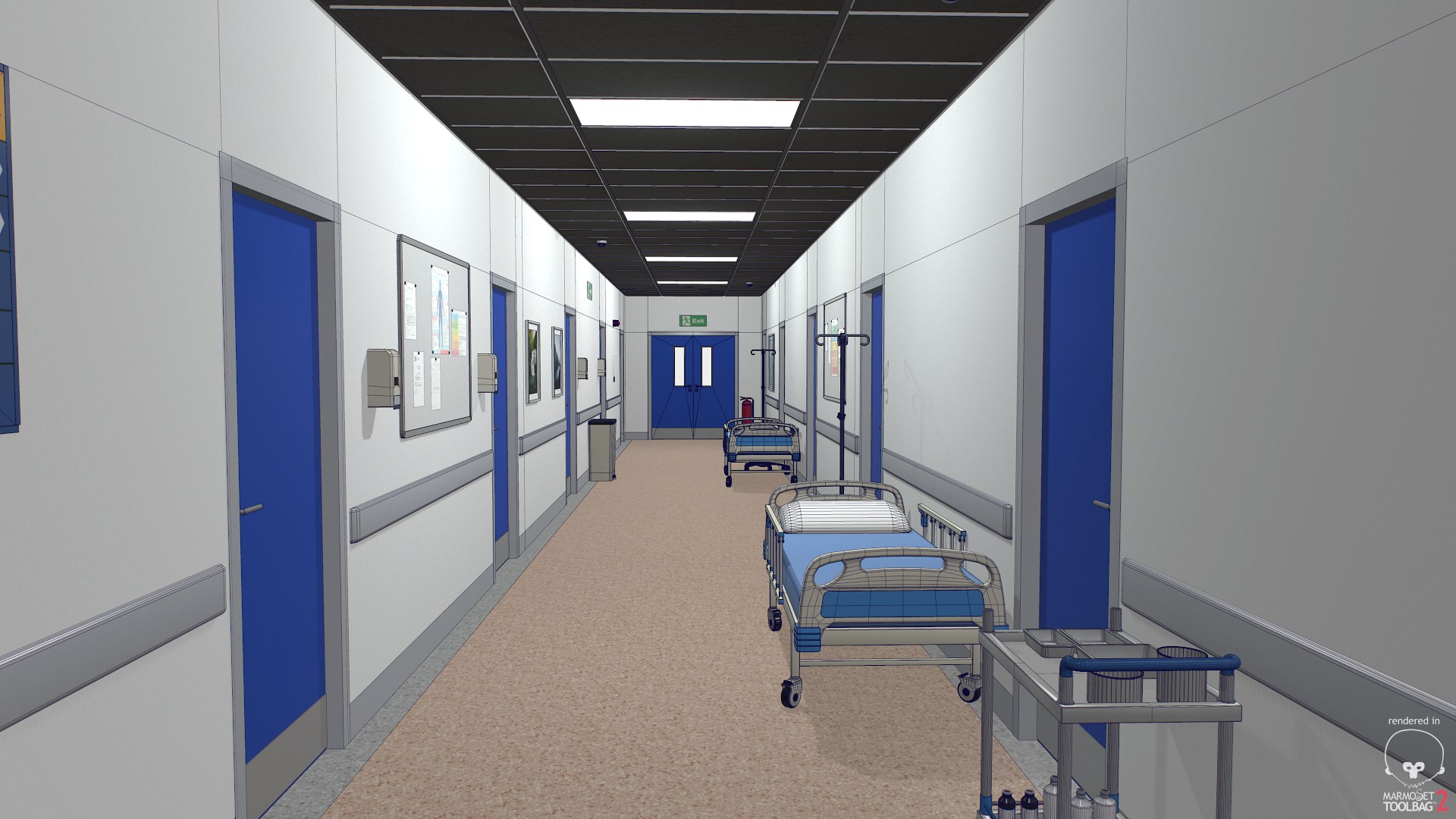 Hospital Hall Model - TurboSquid 1432059