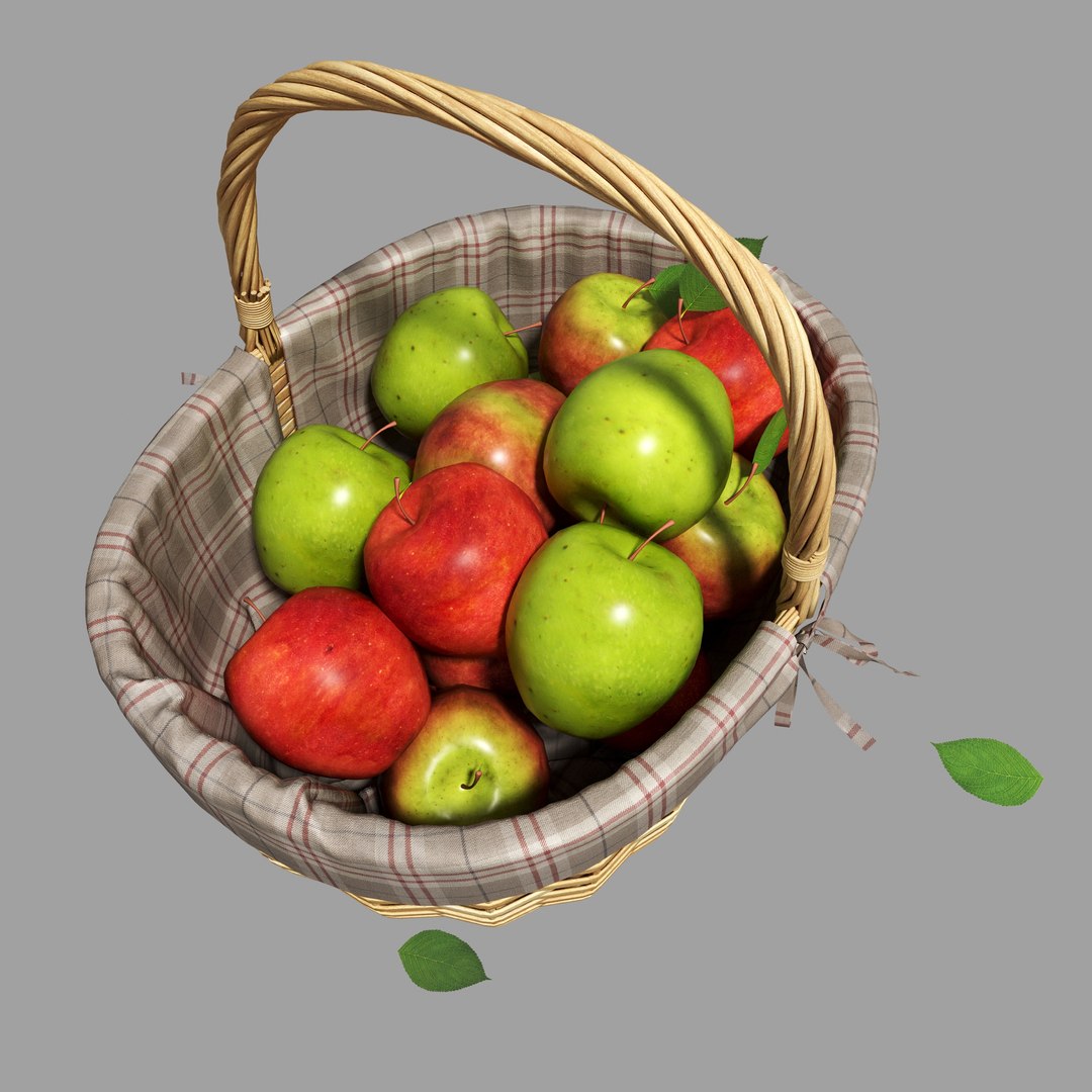 3D basket apple model - TurboSquid 1440531