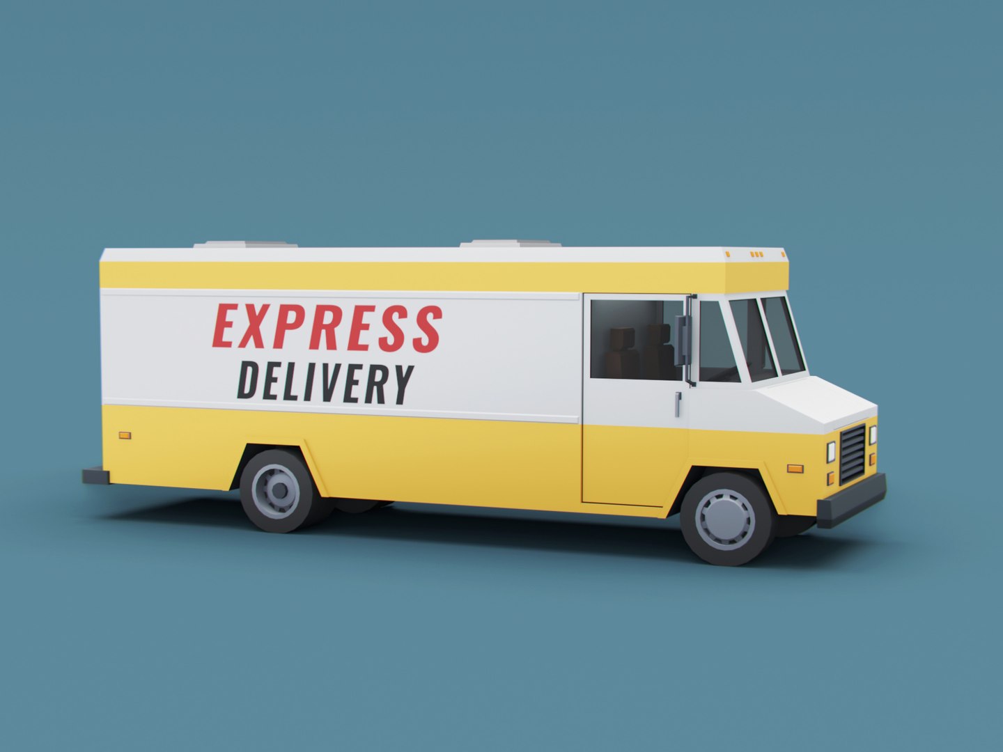 Stylized Delivery Step Van 80s Model - TurboSquid 1939128