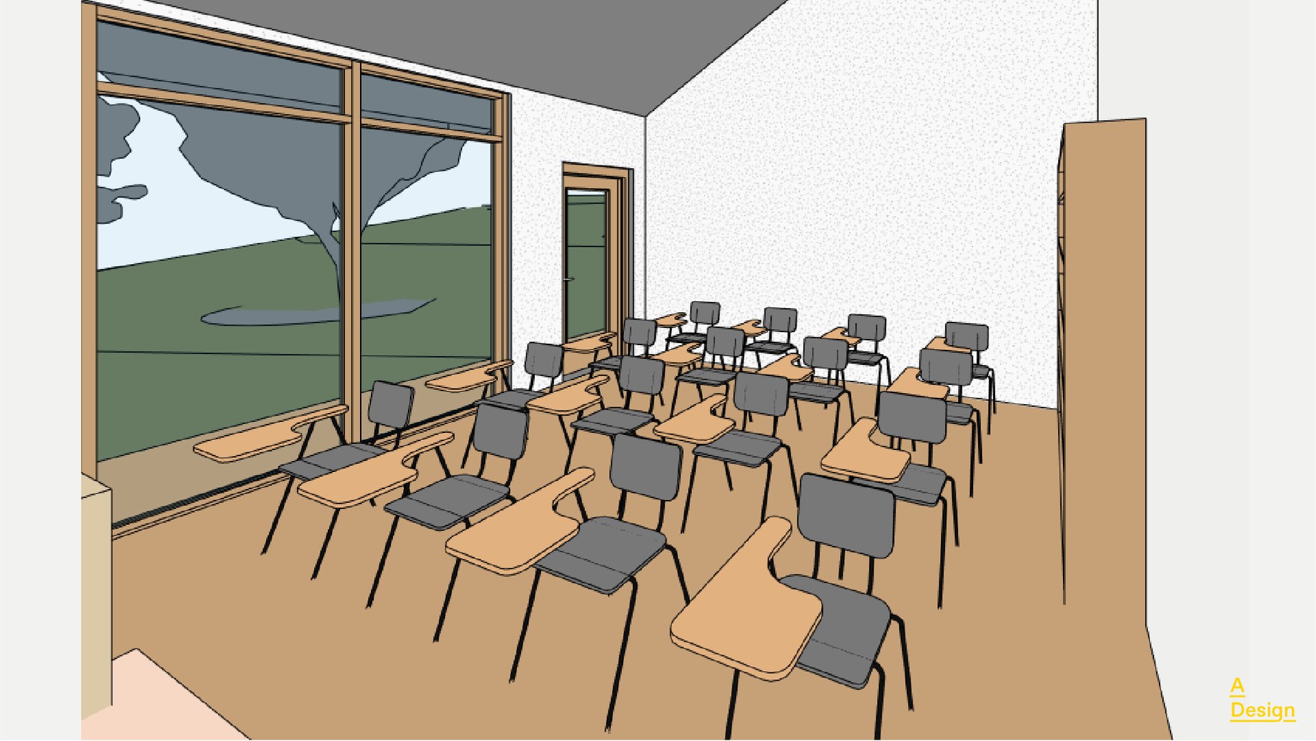 3D Classroom - Revit Model - TurboSquid 2018286