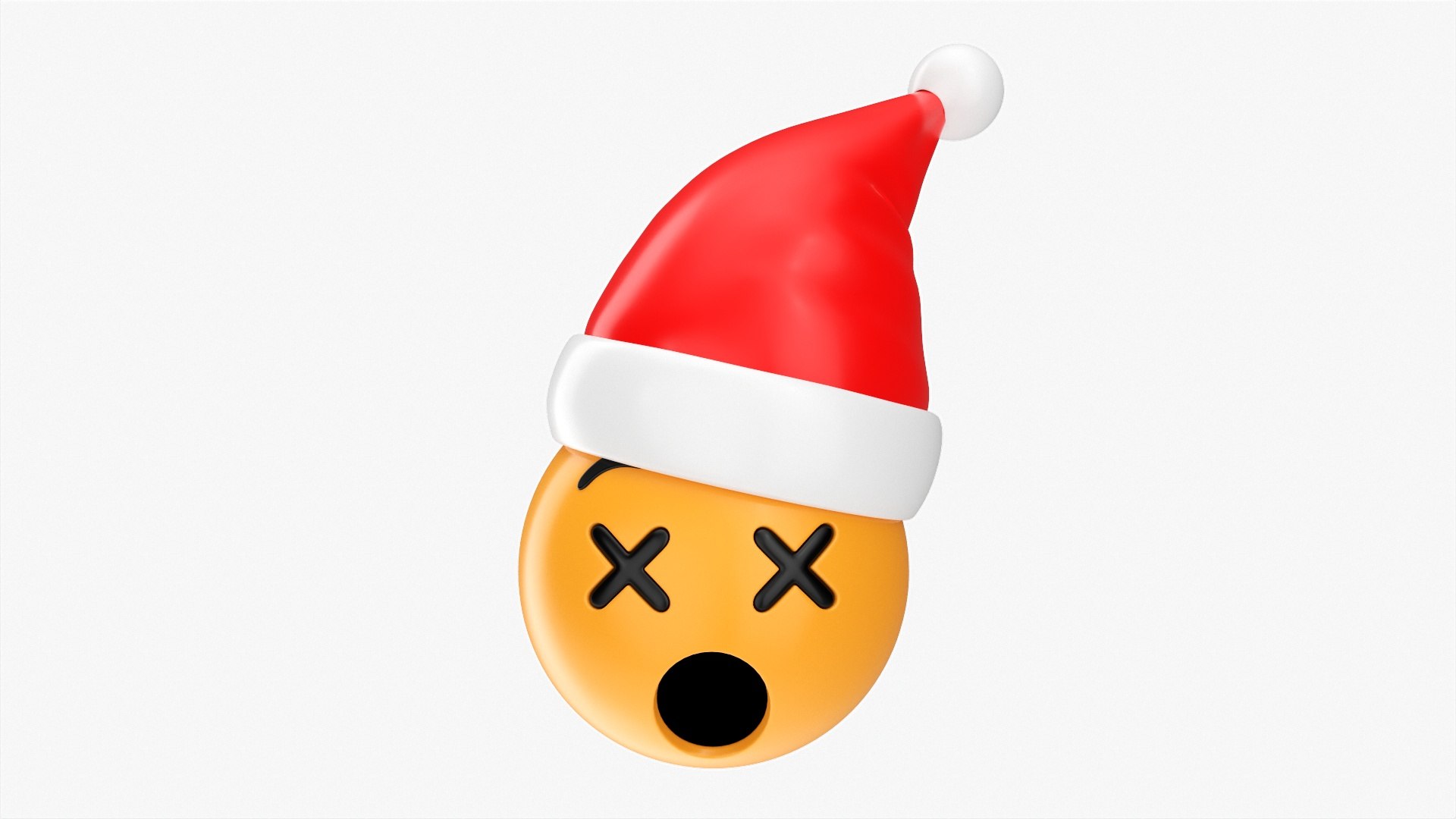 Emoji 094 Dizzy with Santa hat 3D model - TurboSquid 1818263