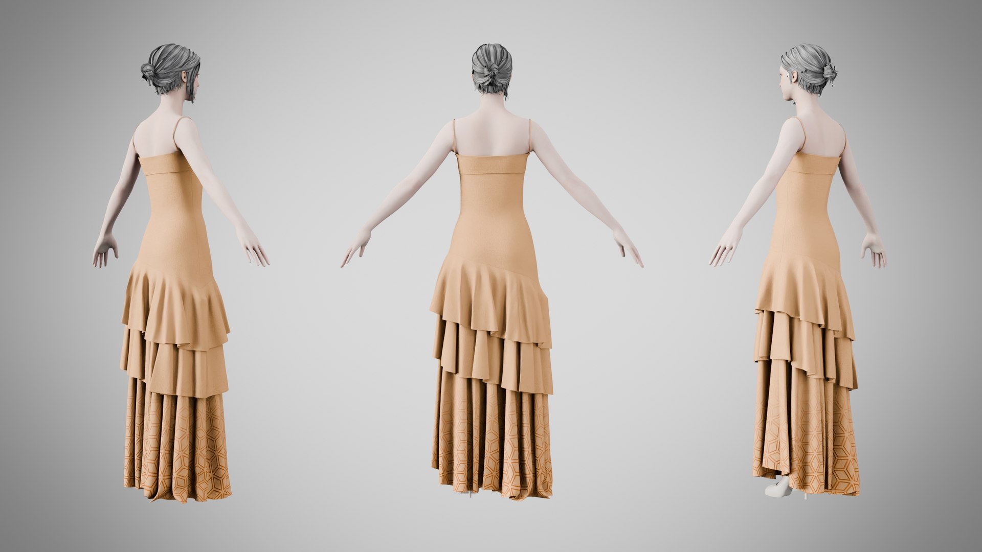 3D Dress 39 Fawn Model - TurboSquid 2521112