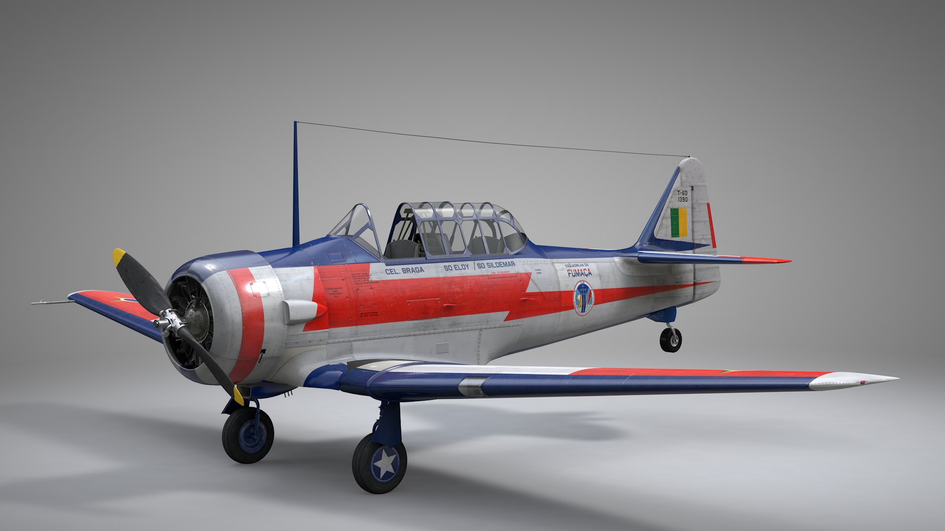 3D North American T6 Texan Model - TurboSquid 1270391