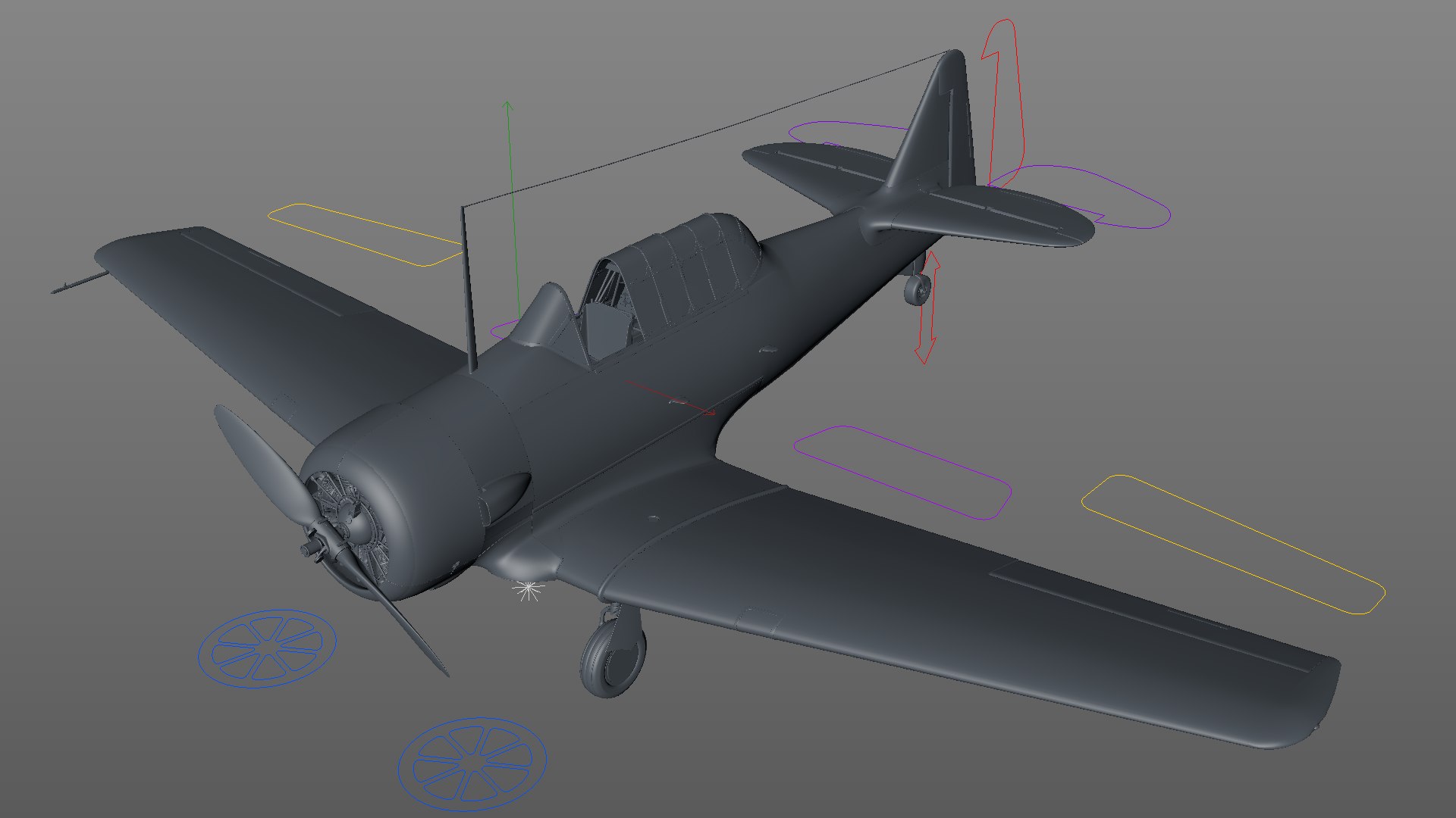 3D North American T6 Texan Model - TurboSquid 1270391