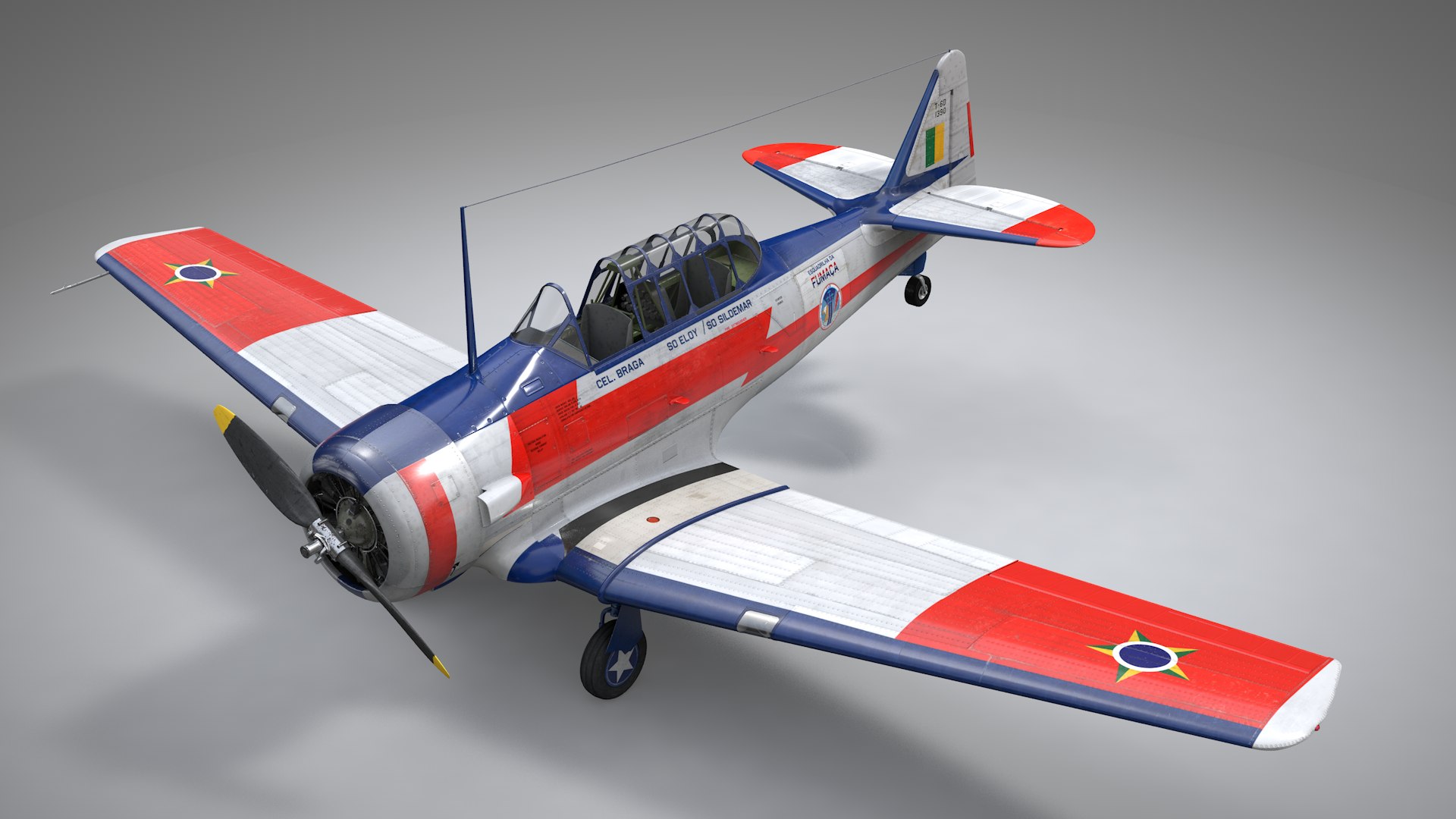 3D North American T6 Texan Model - TurboSquid 1270391