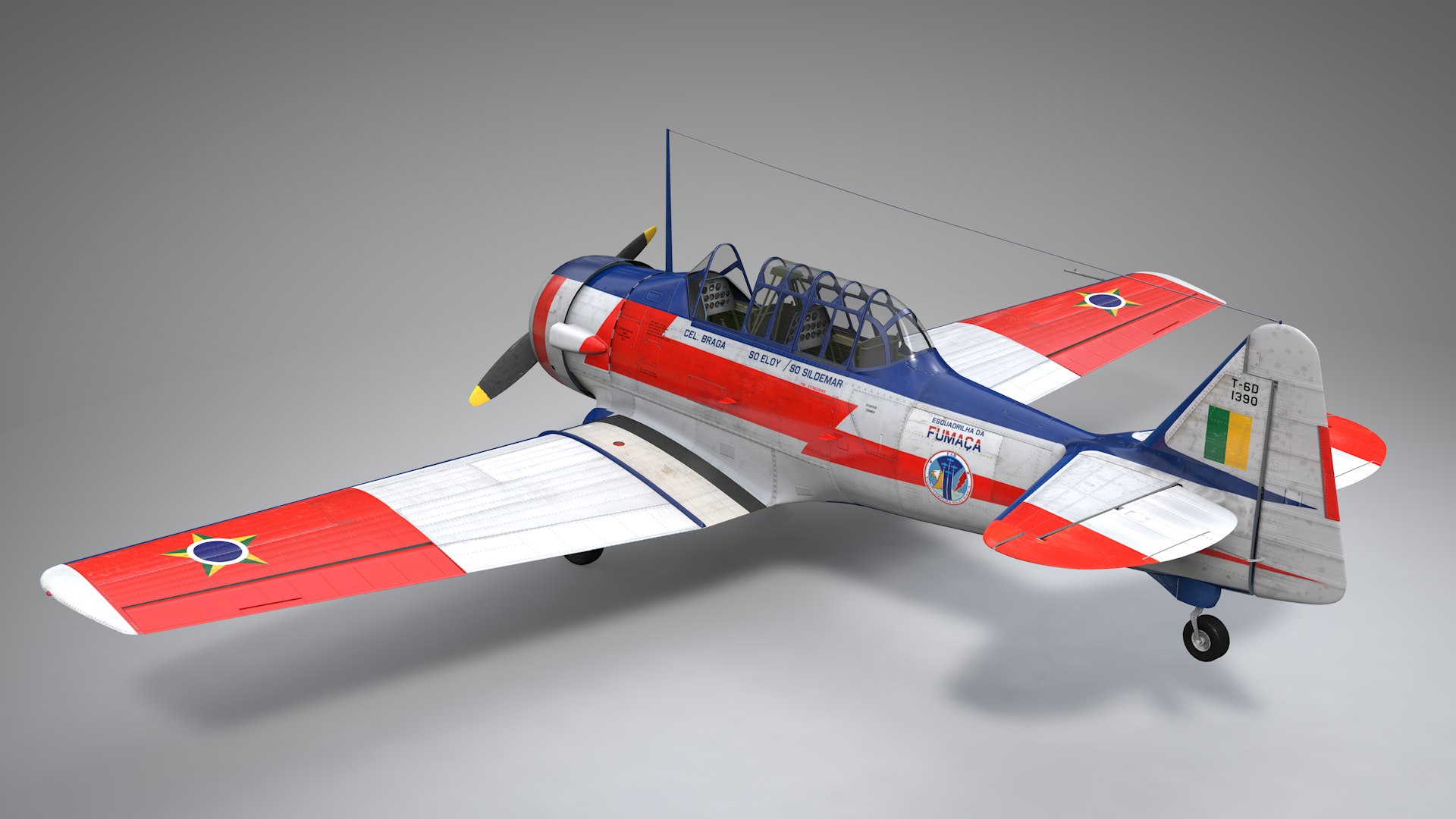 3D North American T6 Texan Model - TurboSquid 1270391