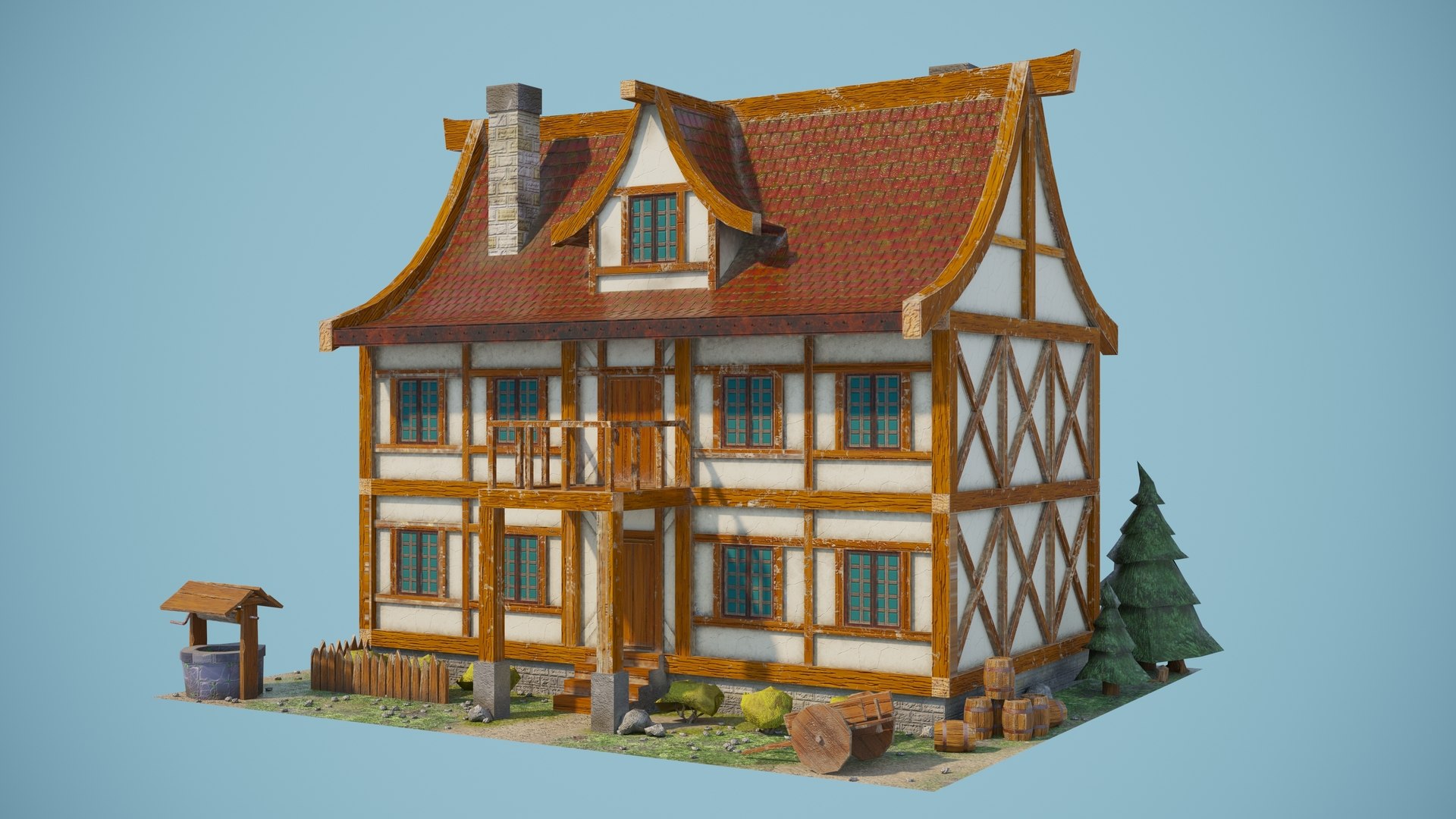 3D Village Stylized - TurboSquid 1681634