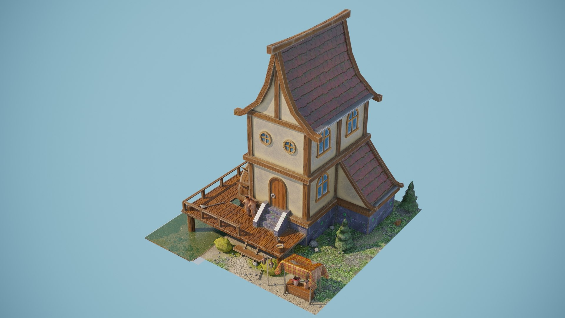 3D Village Stylized - TurboSquid 1681634