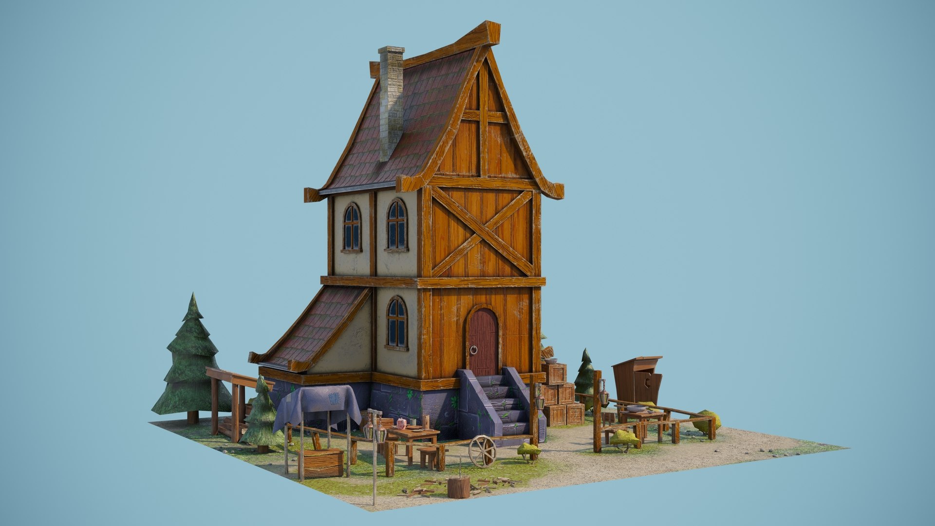 3D Village Stylized - TurboSquid 1681634