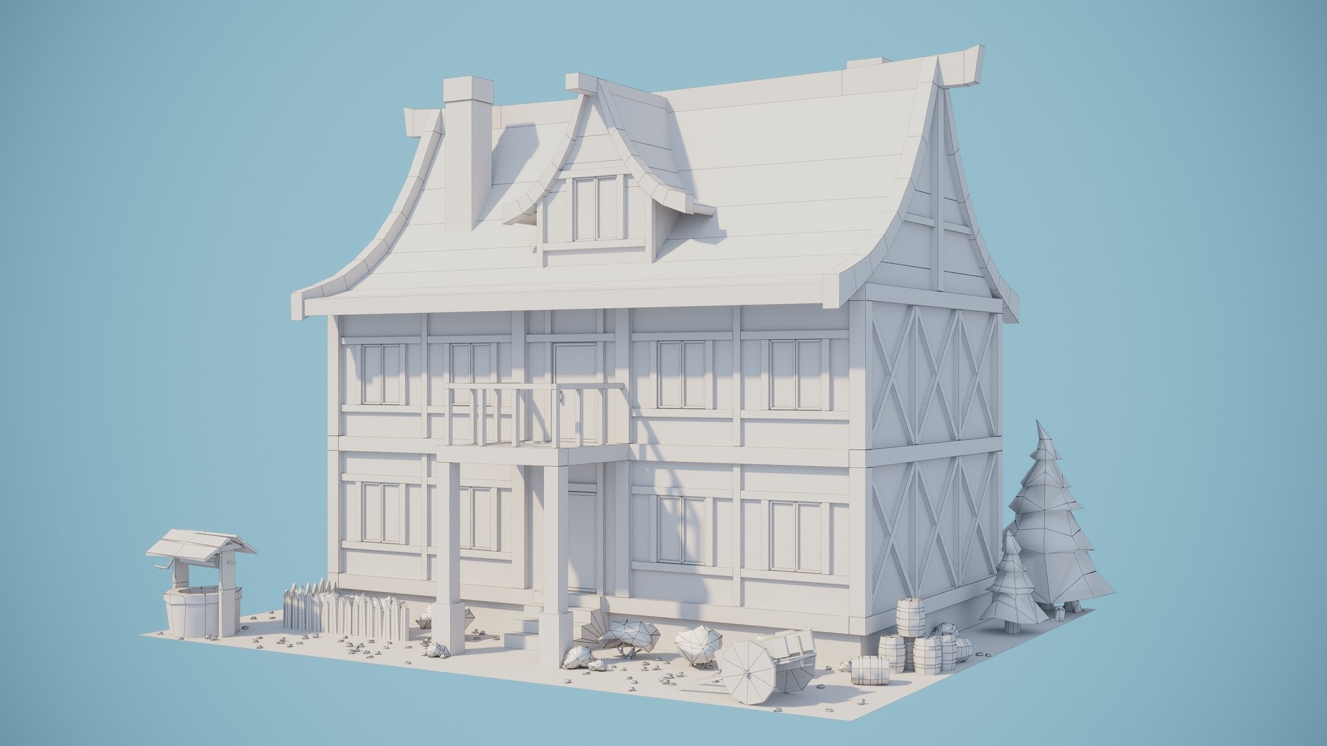 3D village stylized - TurboSquid 1681634