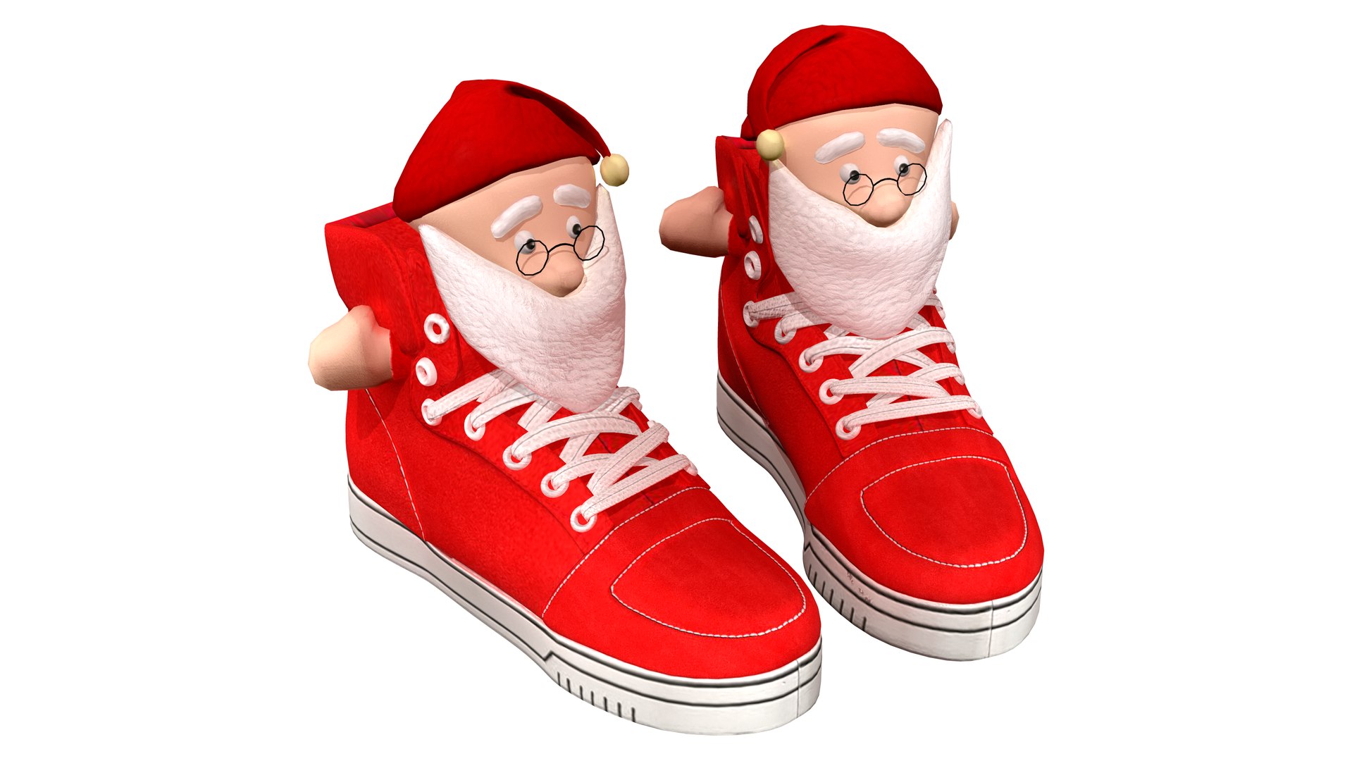 Ankle Sneakers With Santa 3D - TurboSquid 1842663