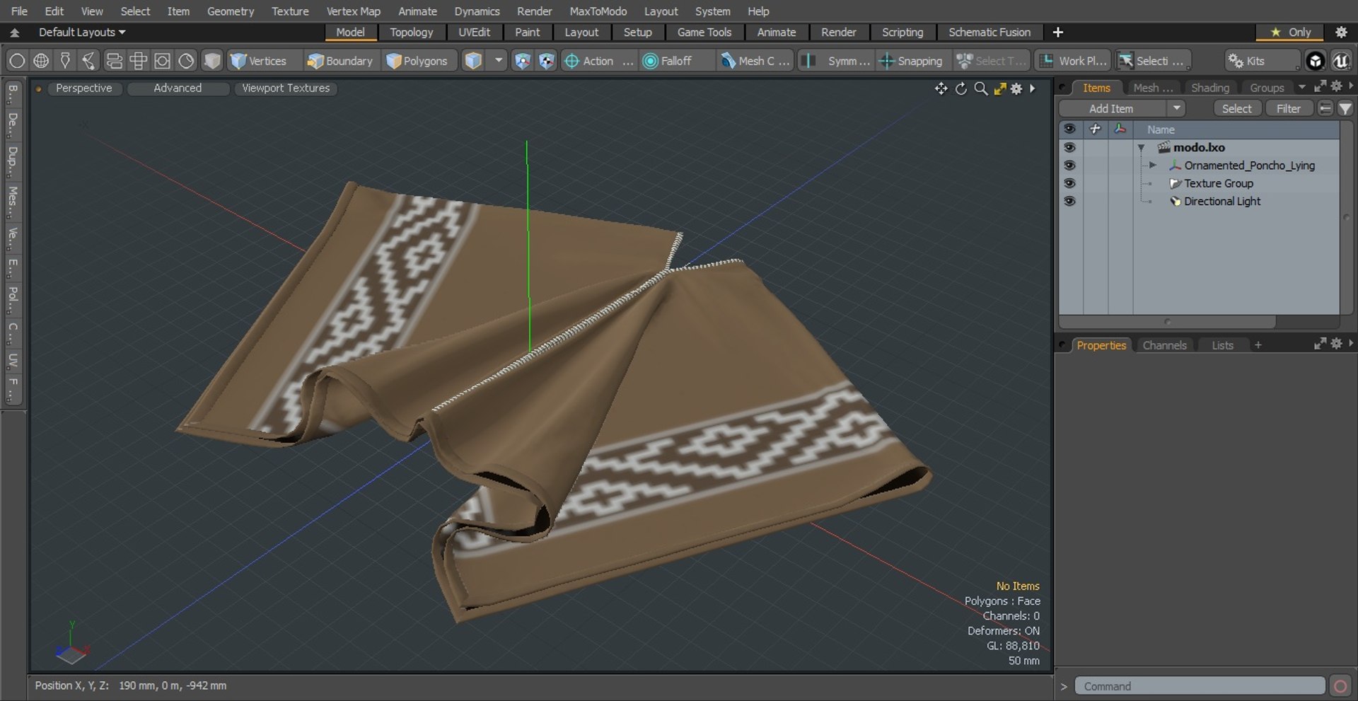 Ornamented Poncho Lying 3D model - TurboSquid 2080711