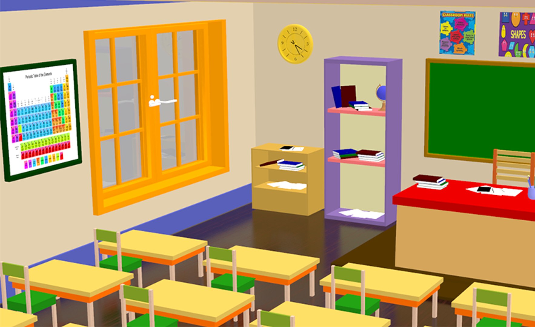 3D Classroom Interior Scene Model - TurboSquid 1648709